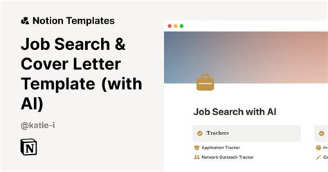Job Search & Cover Letter Template (with AI) Template | Notion Marketplace