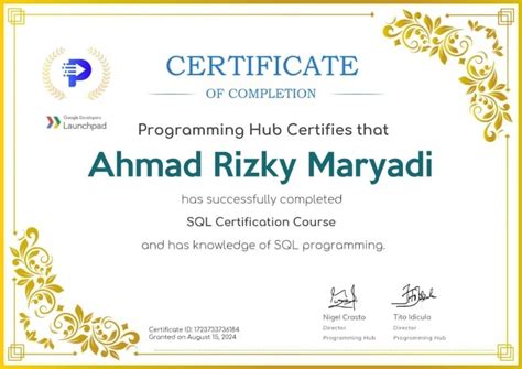 ahmad rizky maryadi on linkedin sql certification data programming