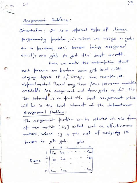 Transportation Assignment Problem Pdf