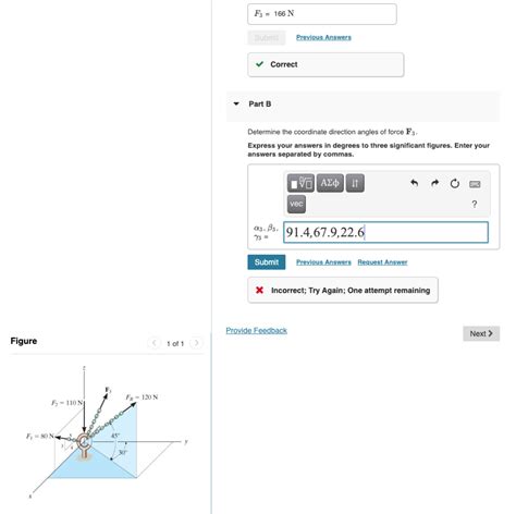 Solved Correctpart Bdetermine The Coordinate Direction