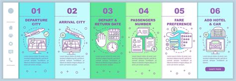 Trip Planning Onboarding Mobile Web Pages Vector Template Departure