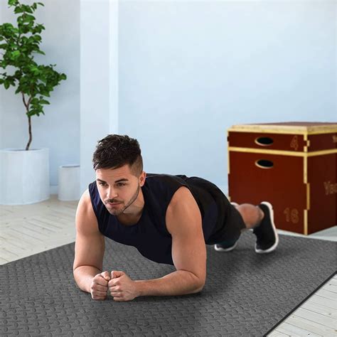 Yes4all 12 Sq Ft Interlocking Exercise Foam Mats For Gym Equipment Grey Buy Now With Express