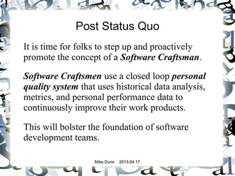 Software Development Craftsmanship Ppt