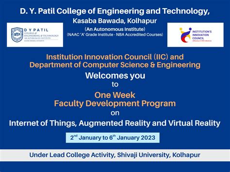 Dypcet Dy Patil College Of Engineering And Technology Kasaba Bawada Kolhapur One Week