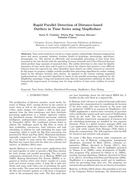 Pdf Rapid Parallel Detection Of Distance Based Outliers In Time