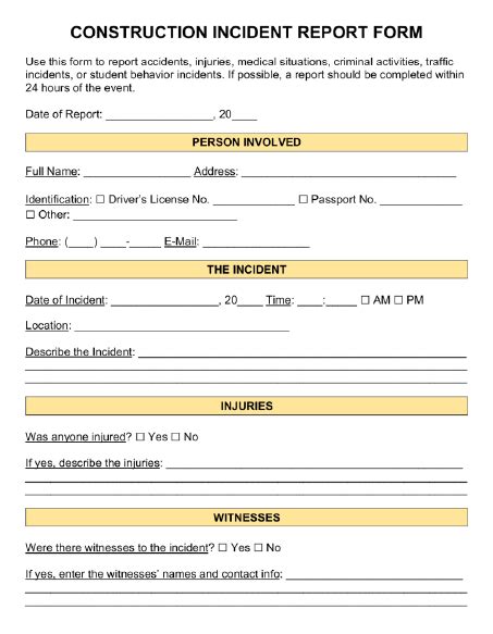 Incident Report Sample