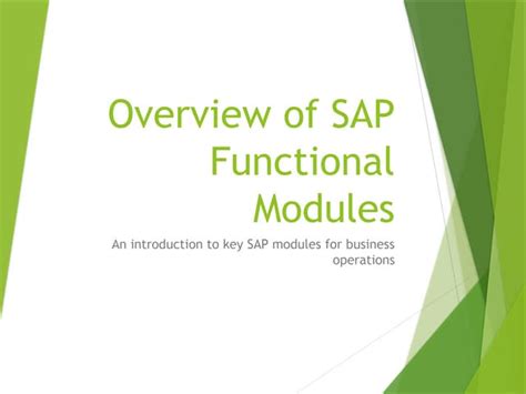 Sap Modules Overview Pdf