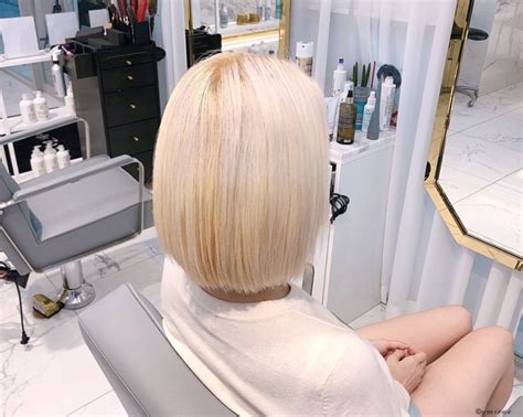 분당염색 백금발 뿌리탈색 여자 단발머리 커트 잘하는 서현역 미용실 네이버 블로그