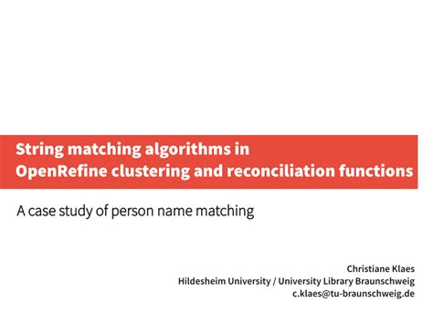 pdf string matching algorithms in openrefine clustering and