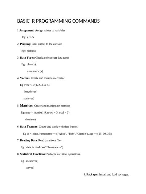 Basic R Programming Commands Pdf Basic R Programming Commands Pdf