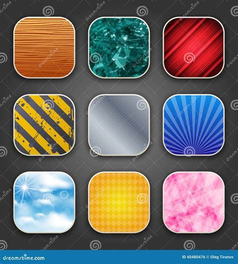 Backgrounds With Texture For The App Icons Stock Vector Illustration Of Illustration Icons