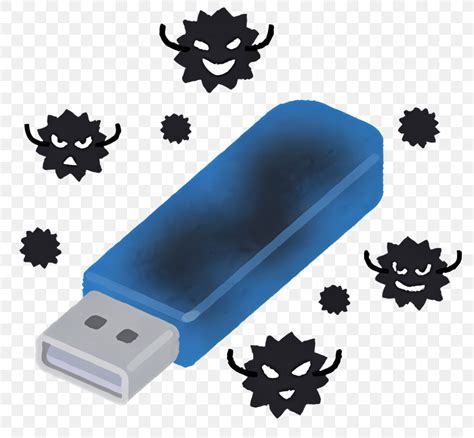 Usb Blue Usb Flash Drive With Malware Icons Png 1600x1480px Usb