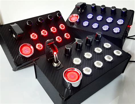 Button Box Sim Racing Luminous Metal Push Buttons Pc Usb Plug And Play Start Toggle Light