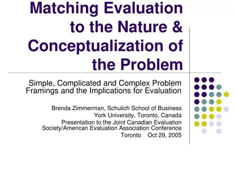 PPT Matching Evaluation To The Nature Conceptualization Of The Problem PowerPoint