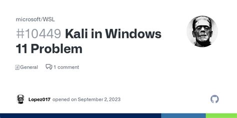 Kali In Windows Problem Microsoft WSL Discussion GitHub
