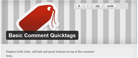 Free Wordpress Plugin Basic Comment Quicktags