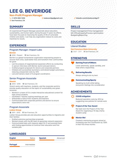 Program Manager Resume Examples Guide For