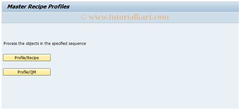 OPN SAP Tcode Maintain Profiles For Master Recipes