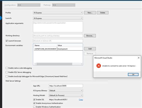 How Do I Get Visual Studio 2019 To Connect To Iis Express Microsoft Qanda