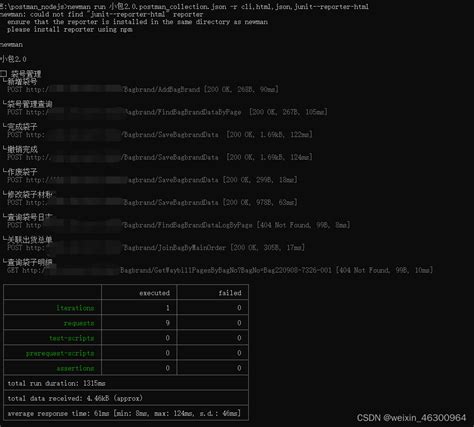newman命令运行脚本生成postman的html报告 newman reporter html csdn博客