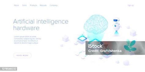 등도 벡터 일러스트레이션에서 인공 지능 또는 신경망 개념 로봇과 인간 여성과 신경 넷 또는 Ai 기술 배경 웹 배너 레이아웃 템플릿입니다 등측투영법에 대한 스톡 벡터 아트