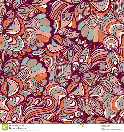 Seamless Wave Hand Drawn Pattern Waves Background Seamlessly T Stock Vector Illustration Of