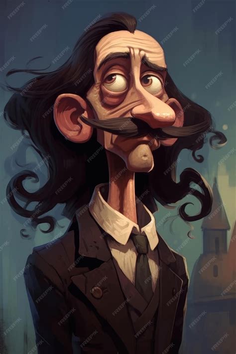 Un Hombre De Dibujos Animados Con Bigote Y Cabello Largo Al Estilo De