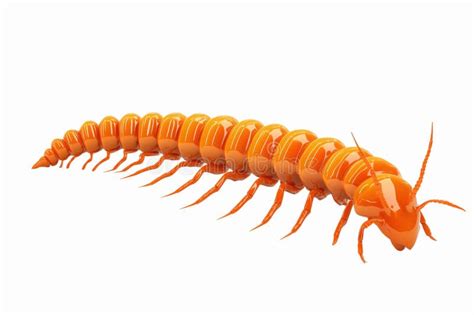 Ilustración De Vectores De Centipedos Anaranjados Realistas Con Fondo