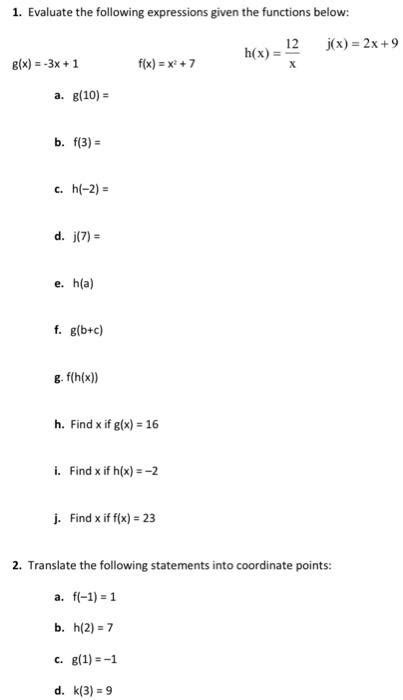 solved 1 evaluate the following expressions given the