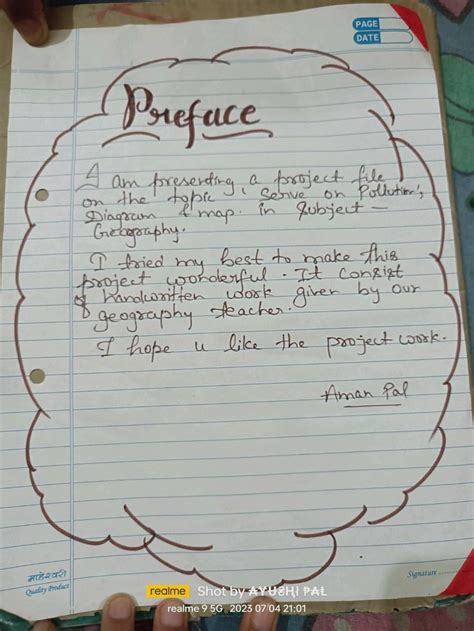 Preface For Project Presentation Ideas For School Book Art Projects Creative School Project