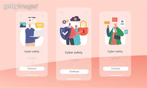 Cyber Safety Mobile App Page Onboard Screen Template Computer Security Internet Privacy Data