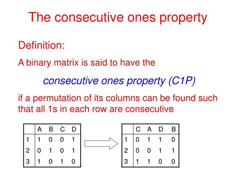 Ppt An Algorithm For The Consecutive Ones Property Powerpoint Presentation Id 4267609
