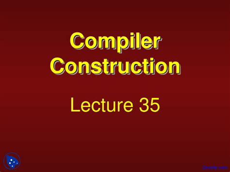 graphical ir and taxonomy compiler construction lecture slides