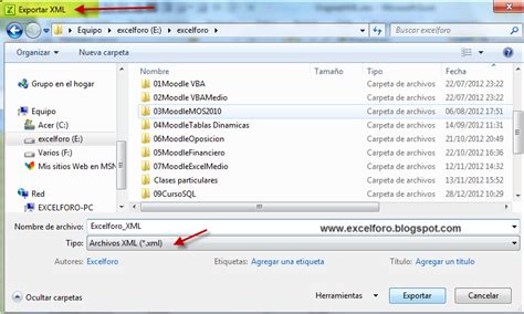 Importando Exportando Datos En XML Con Excel EXCEL FORO Un Blog De Excel