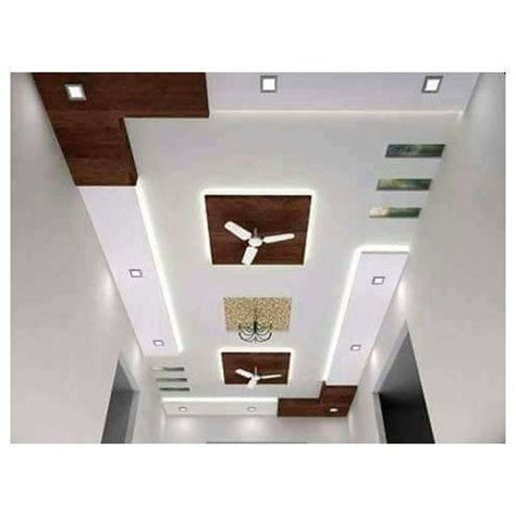 Hall Ceiling Design With Two Fans