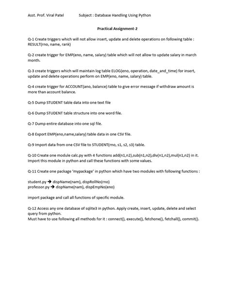 Sybca Sqlite Python Practical Assignment 2 Pdf