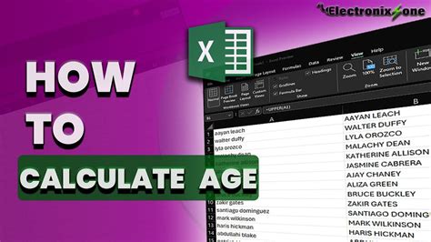 how to calculate age in excel 2024 youtube