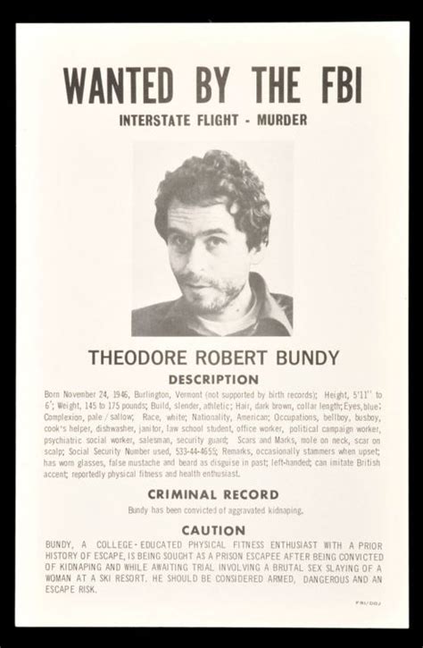 Ted Bundys Original FBI Wanted Poster Tumbex