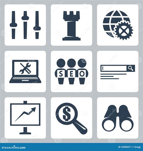 Vector Seo Icons Set 3 Stock Vector Illustration Of Graphic 34985071