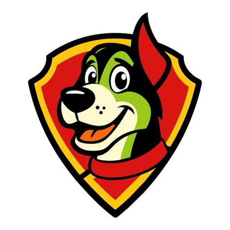 백색 배경에 마스코트 로고 그림 프리미엄 벡터