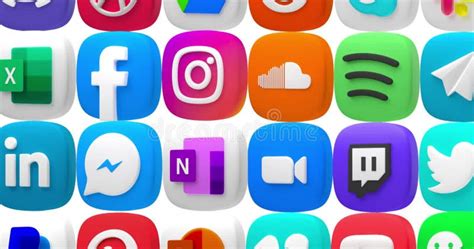 Social Media Logos Icon Animation Seamless Loop Stock Video Video Of Communication Banner