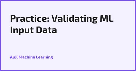 Practice Validating Ml Input Data