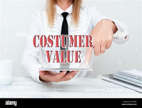 Writing Displaying Text Costumer Value Business Overview Amount Of Benefits Which Clients Get