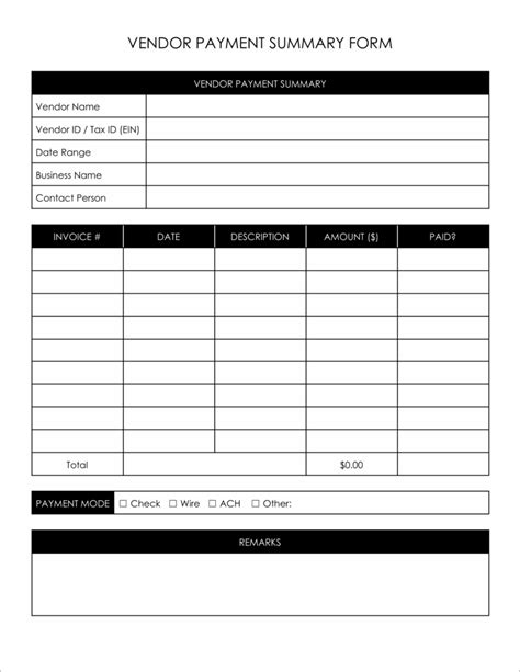 6 Must Have Payment Summary Form Templates No Signups