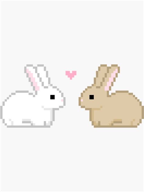 Pastel Pixel Bunnies Sticker For Sale By Leafsea Redbubble