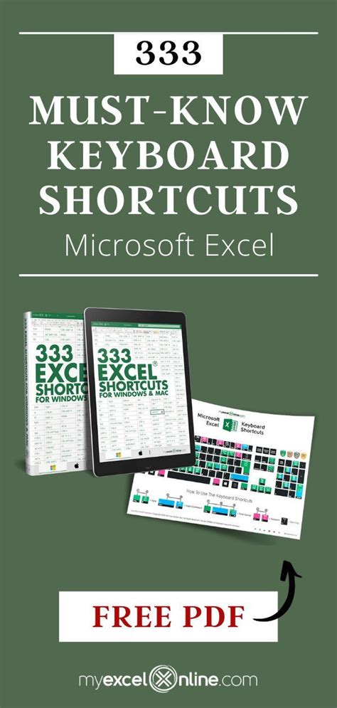 333 Excel Keyboard Shortcuts Myexcelonline Free Excel Tutorials