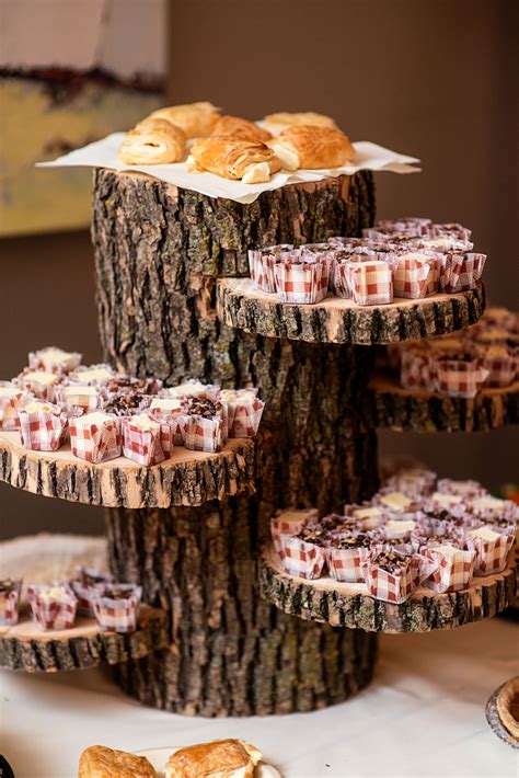 Wood Tree Stump Dessert Display