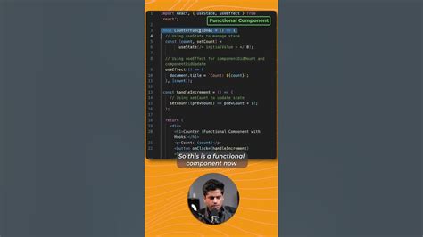 react class component vs functional component shorts youtube