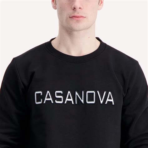 Logo Embroidery Crewneck Sweatshirt Black S Casanova Touch Of