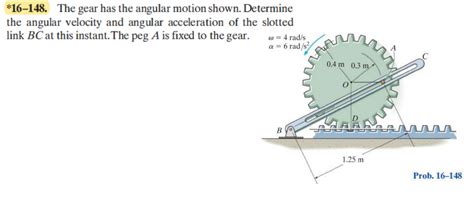 Solved The Gear Has The Angular Motion Shown Chegg Com